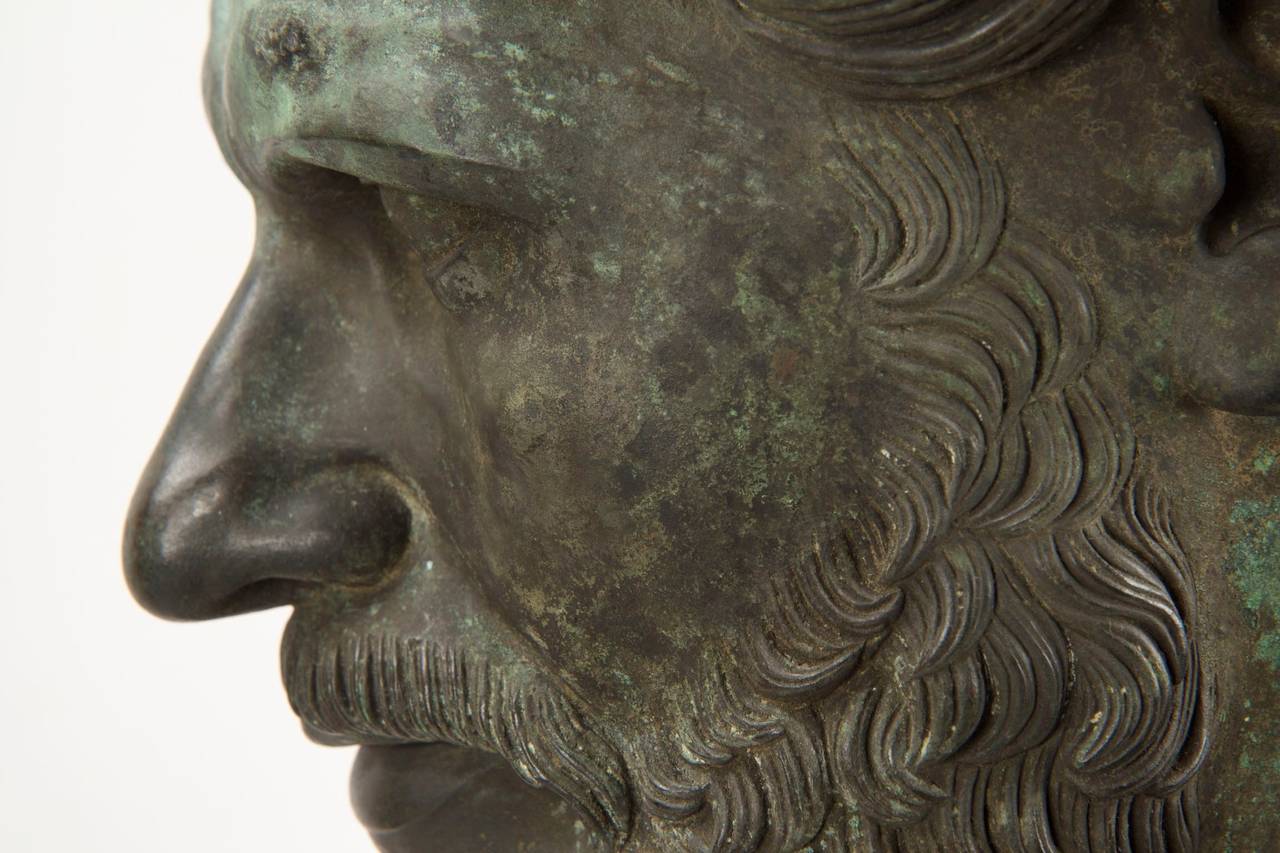 Classical Verdigris Bronze Bust of Roman Statesman, possibly Marcus ...
