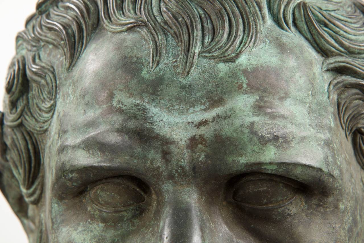 Classical Verdigris Bronze Bust of Roman Statesman, possibly Marcus ...