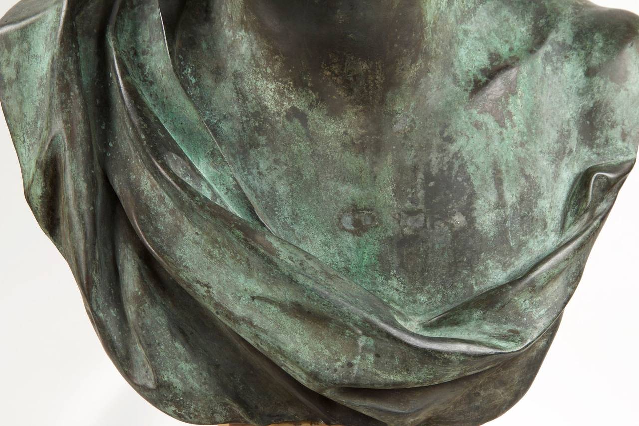 Classical Verdigris Bronze Bust of Roman Statesman, possibly Marcus ...