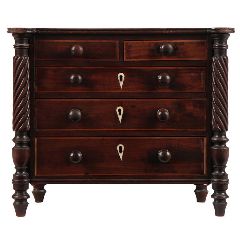 Miniature American Classical Salesman's Sample Chest of Drawers Box at ...