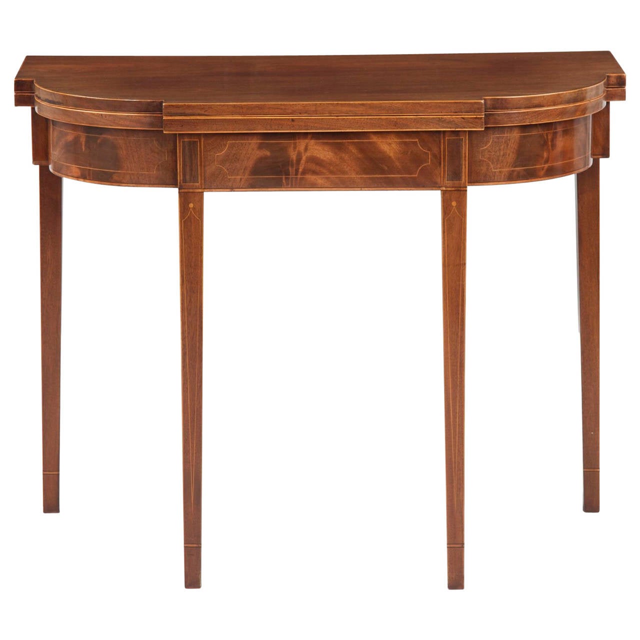 English Hepplewhite Inlaid Mahogany Antique Card Table, circa 1790 at ...