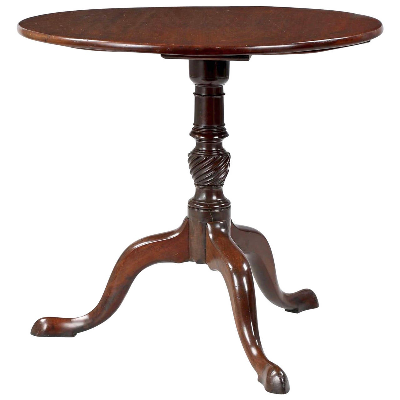 English George III Mahogany Tilt-Top Antique Tea Table, Late 18th ...