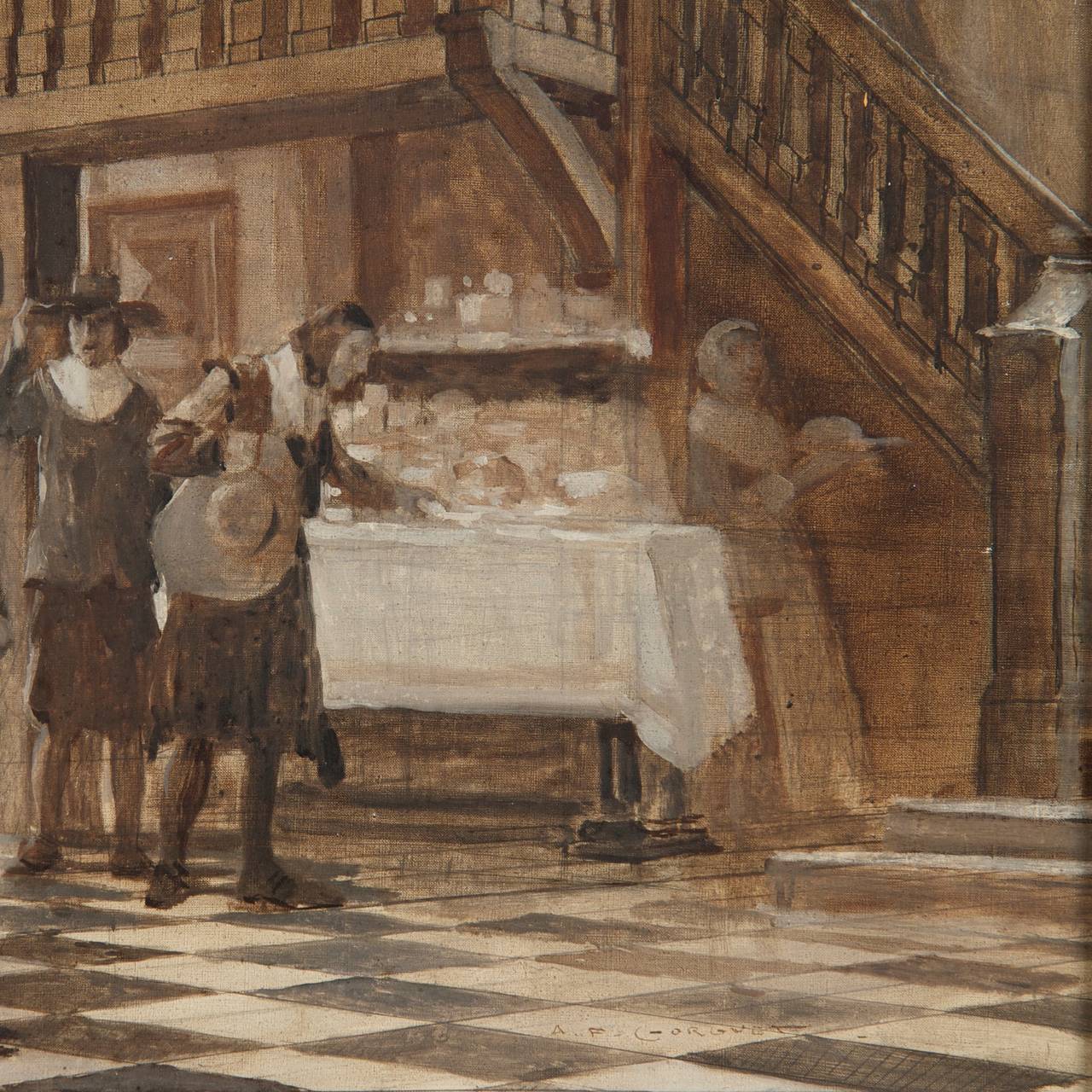 Auguste Francois-Marie Gorguet (French, 1862-1927) Antique Painting c ...