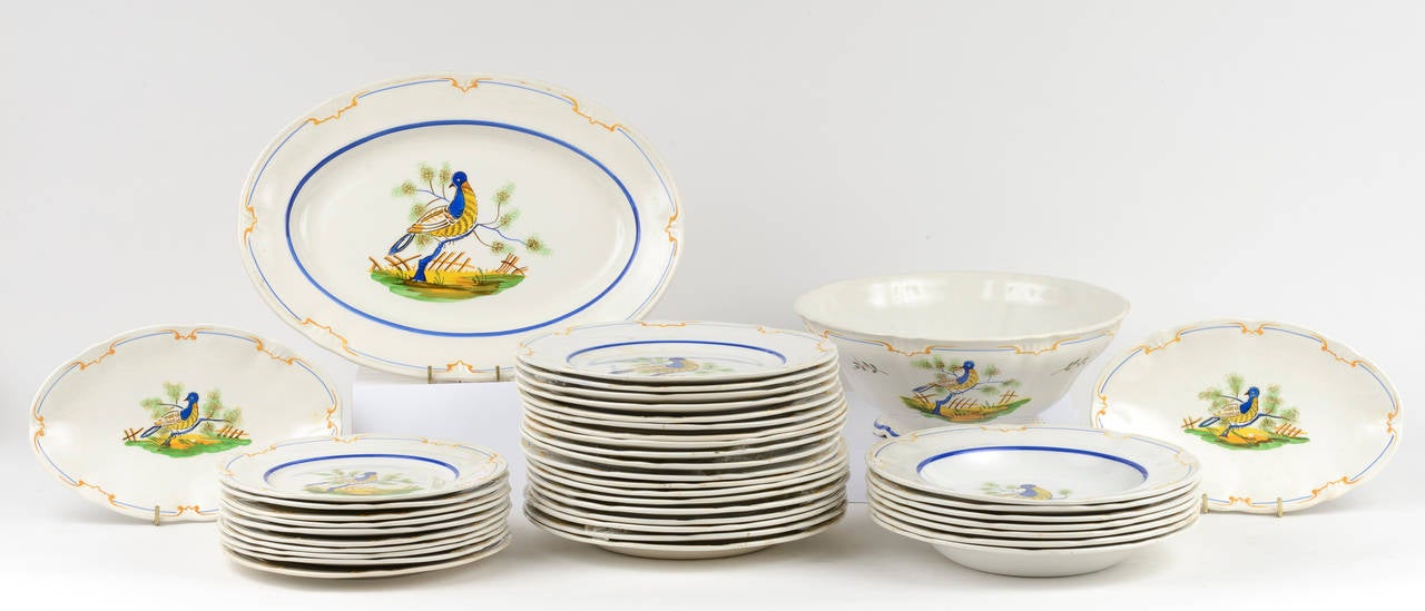 Boch of Belgium Faience Set of Dinnerware at 1stDibs