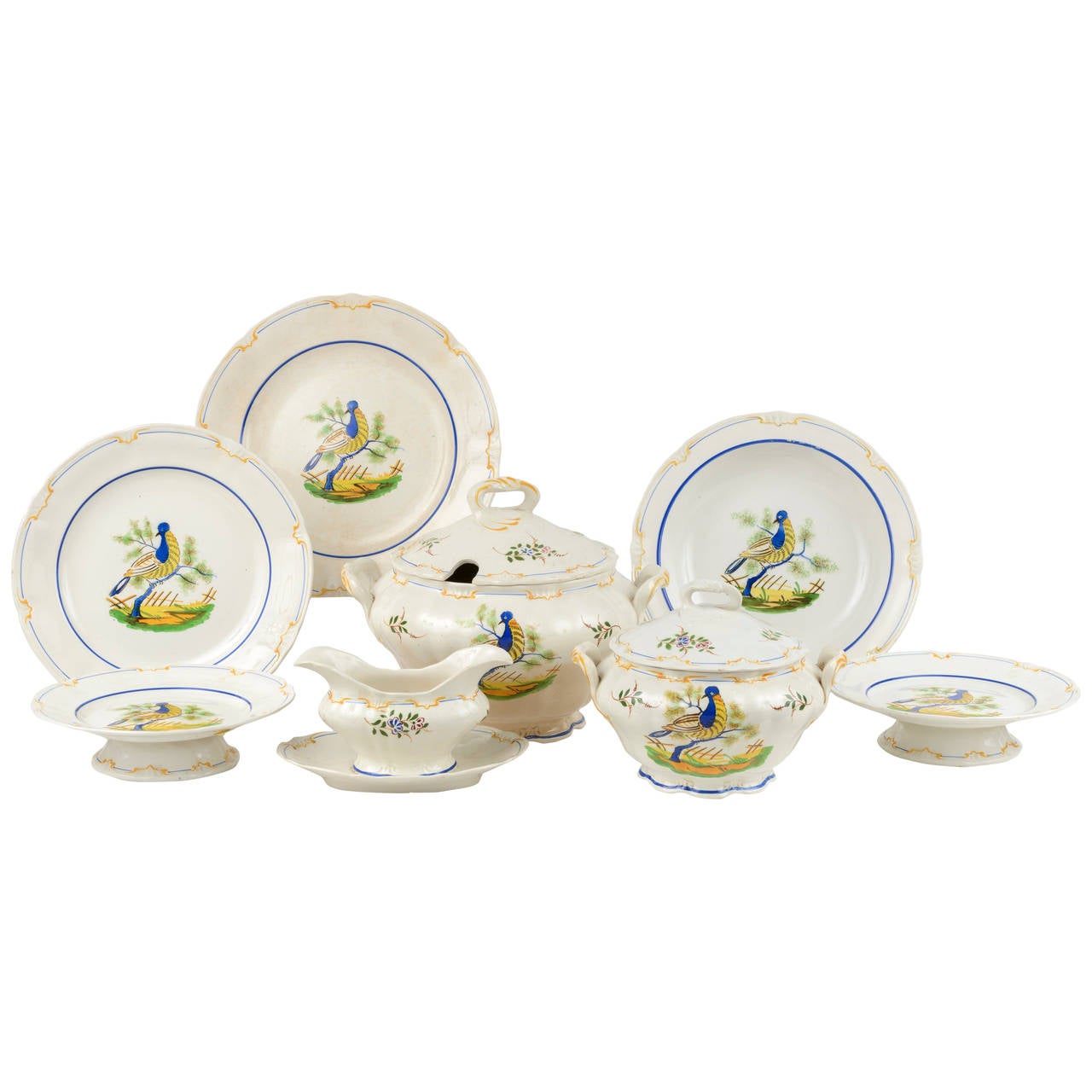 Boch of Belgium Faience Set of Dinnerware at 1stdibs