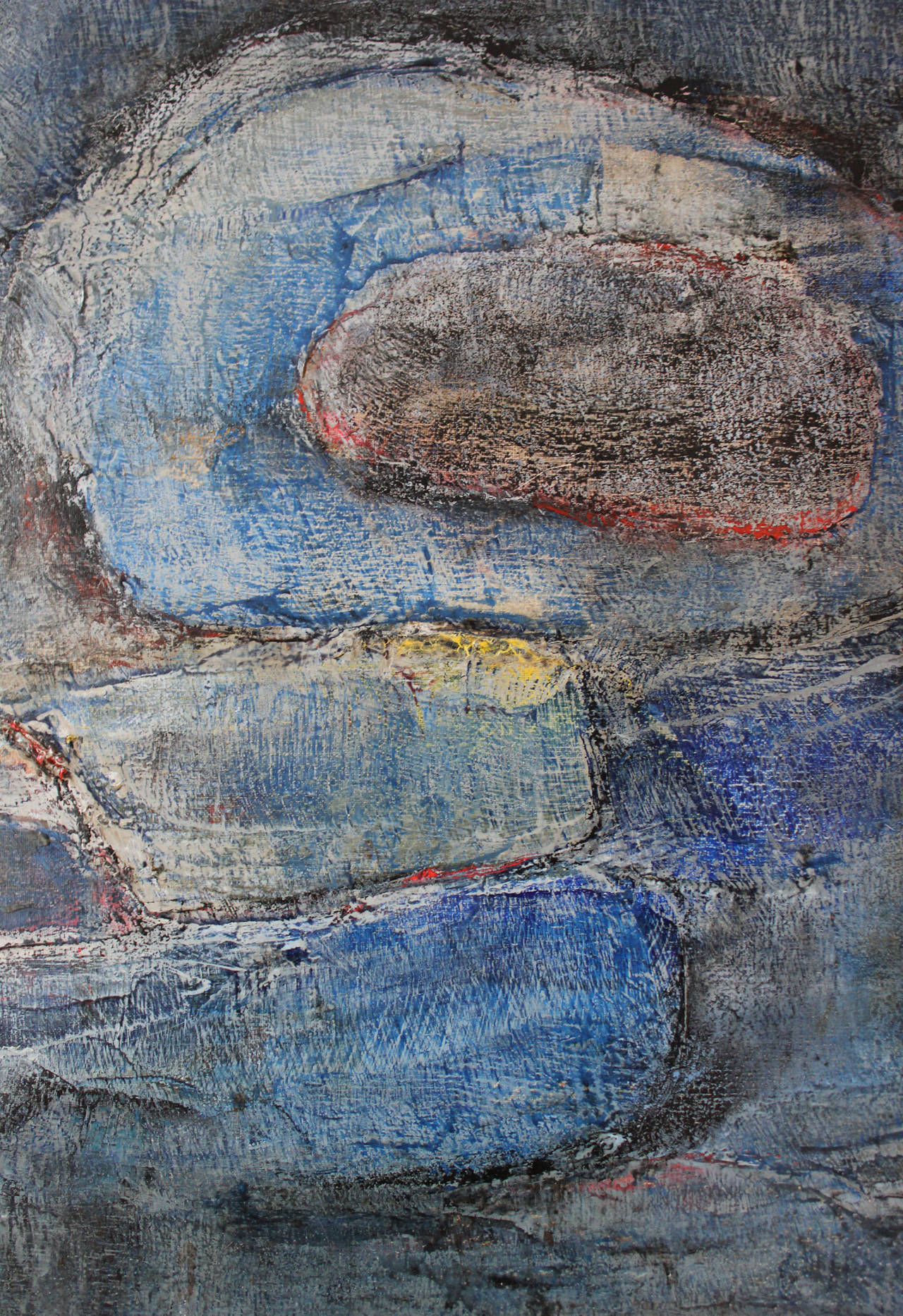 Homi Patel Organic Abstract Oil Painting, circa 1960s at 1stDibs