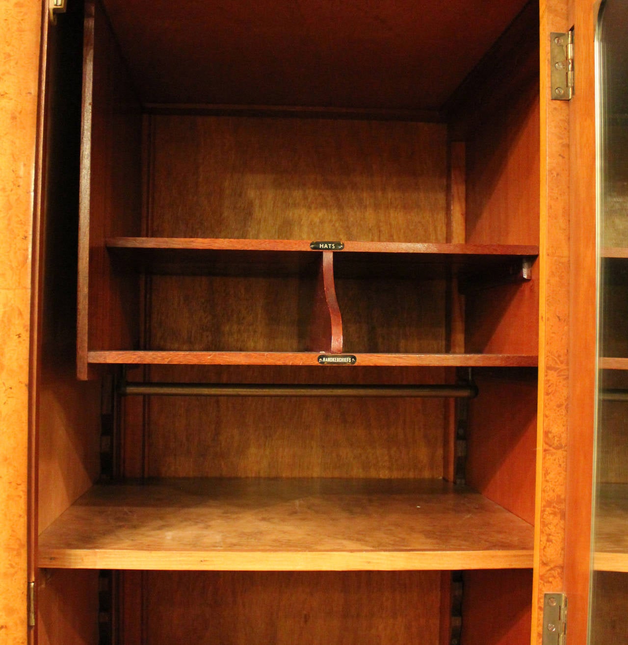 Beautiful Art Deco Burl Armoire with Bakelite Handles at 1stDibs