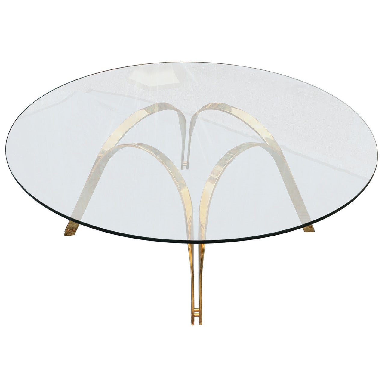 Sculptural Round Gold Ribbon Coffee Table at 1stDibs
