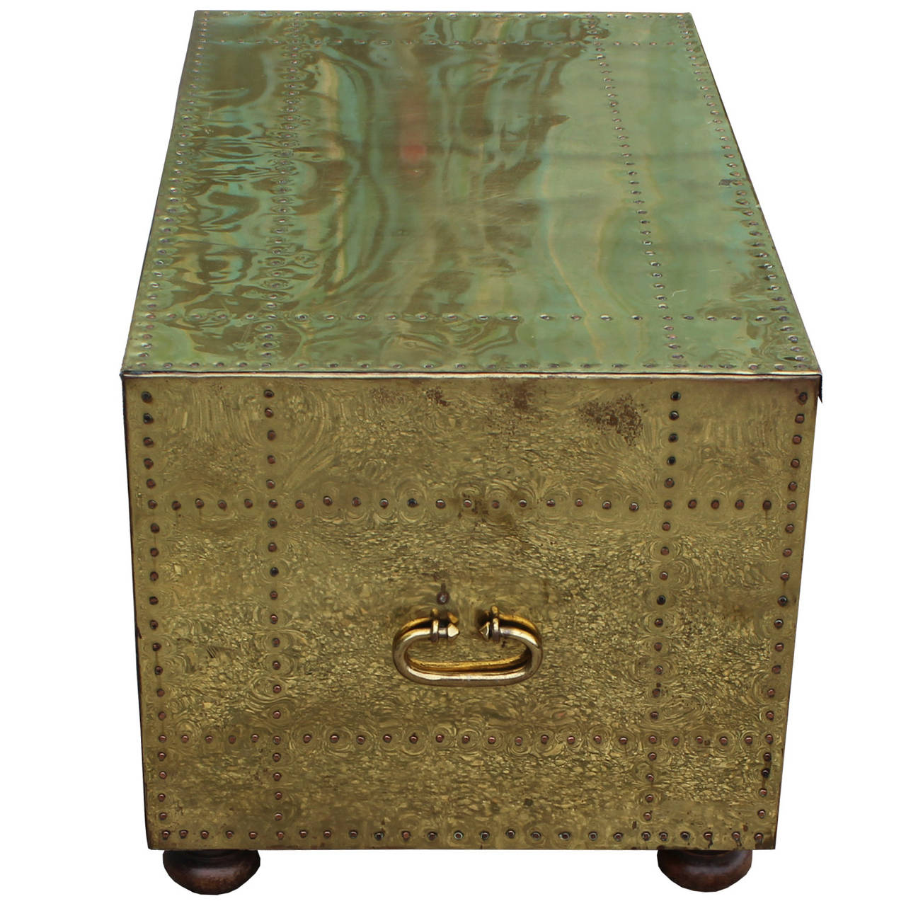 Sarreid Small Studded Brass Chest at 1stDibs