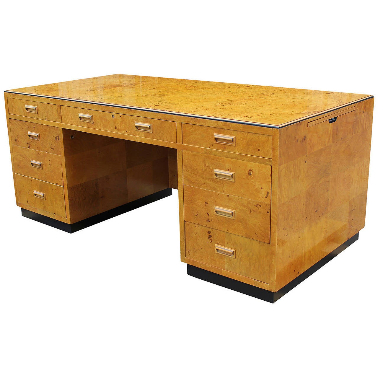 Incredible Henredon Burl Executive Desk at 1stDibs