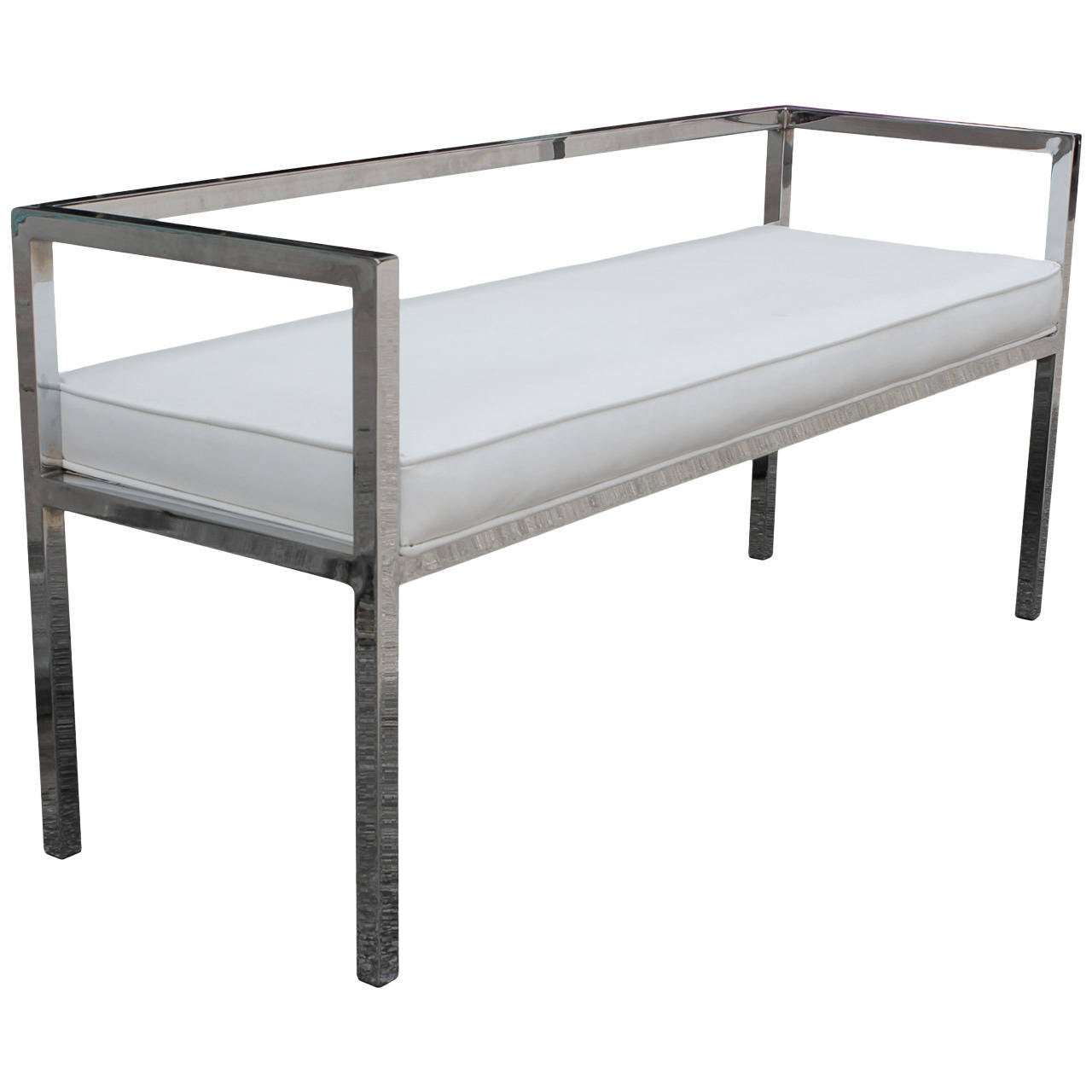 Sleek Chrome Settee or Bench by Swaim at 1stDibs