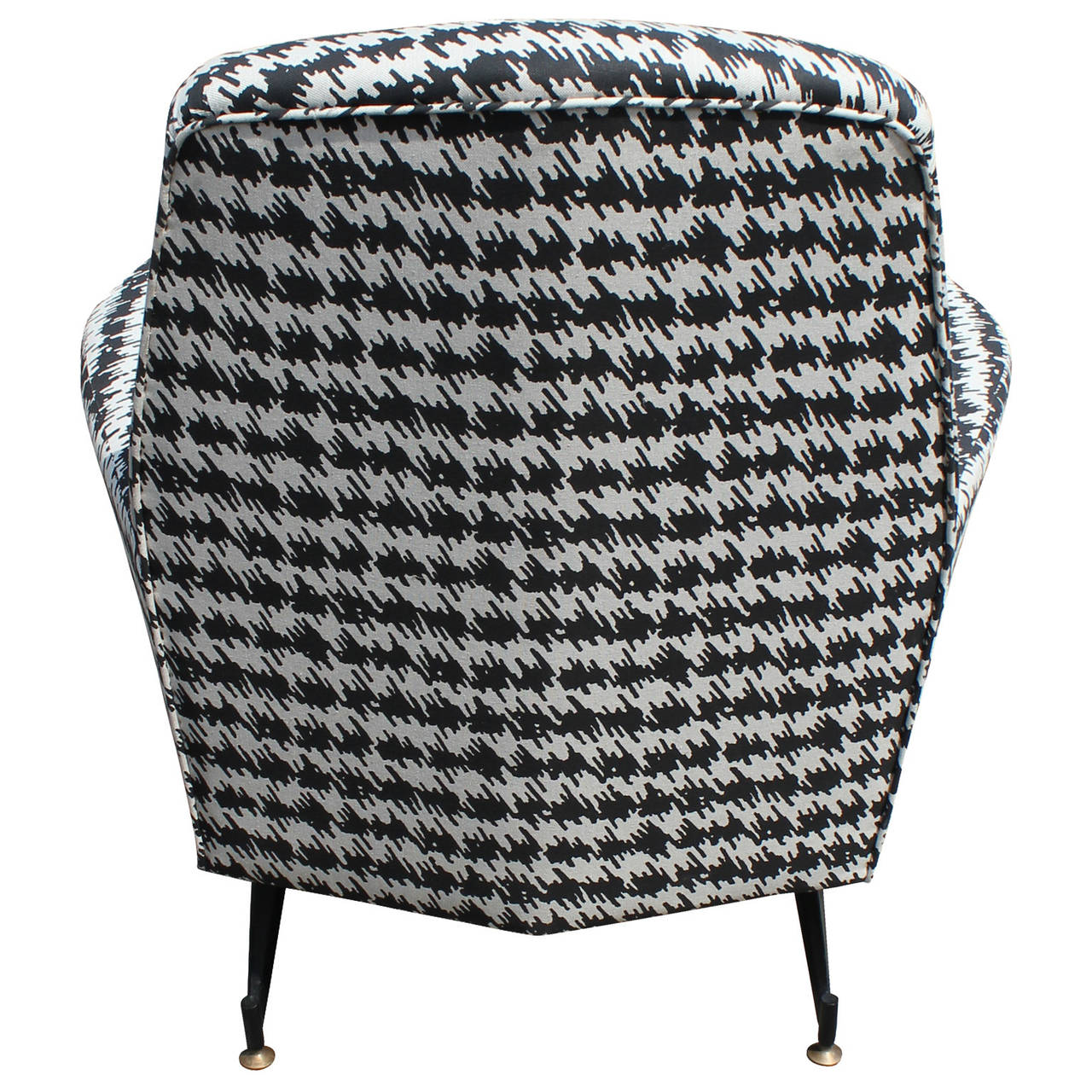 Modern Pair of Small-Scale Italian Lounge Chairs in Houndstooth at 1stDibs