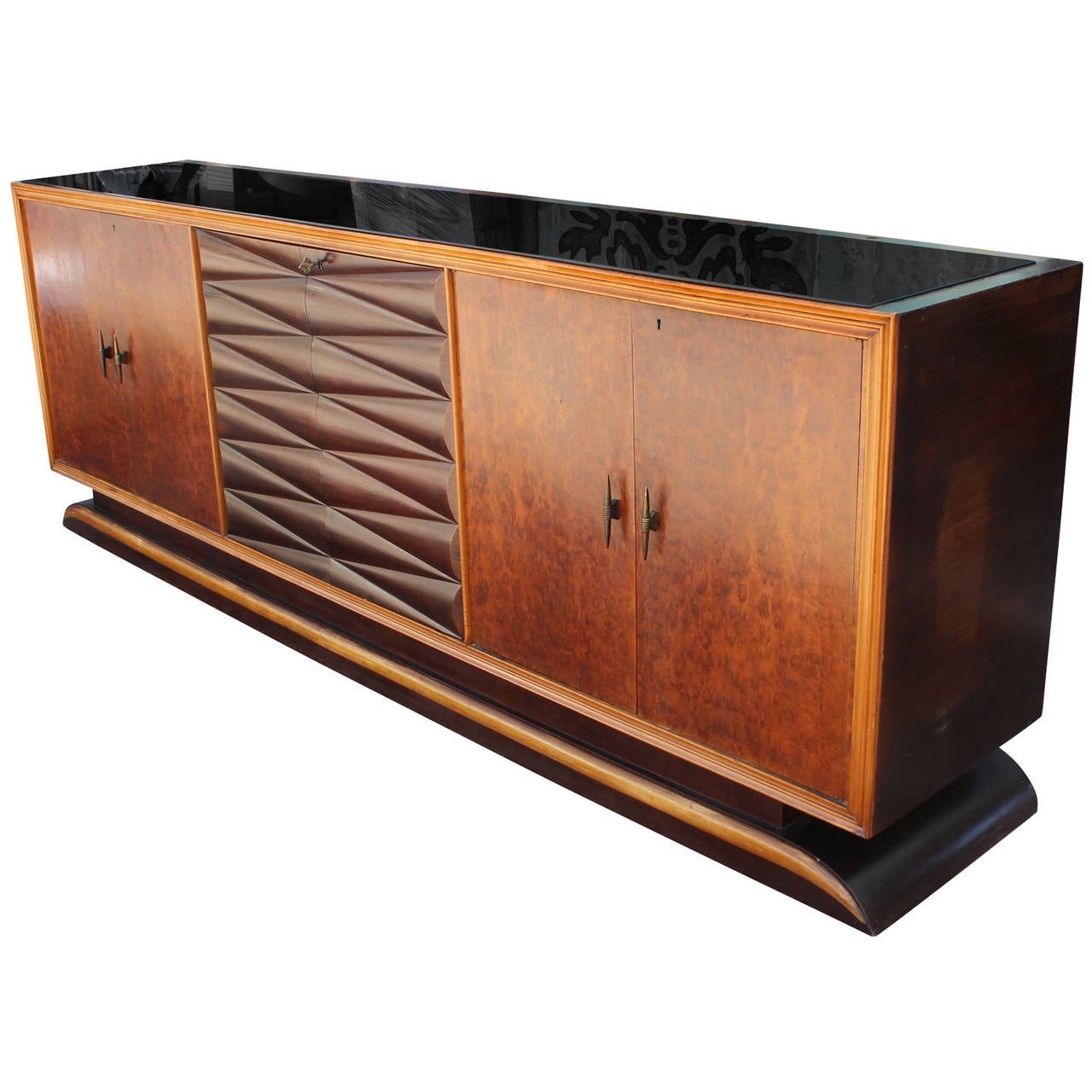 Monumental and Stunning Burl Italian Sideboard For Sale at 1stdibs