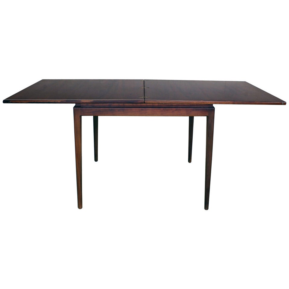Jens Risom Walnut Flip Top Convertable Table at 1stDibs