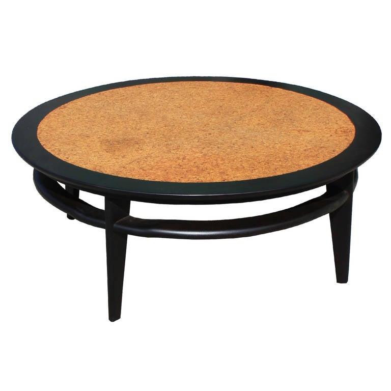 Round Paul Frankl Style Cork Table at 1stDibs