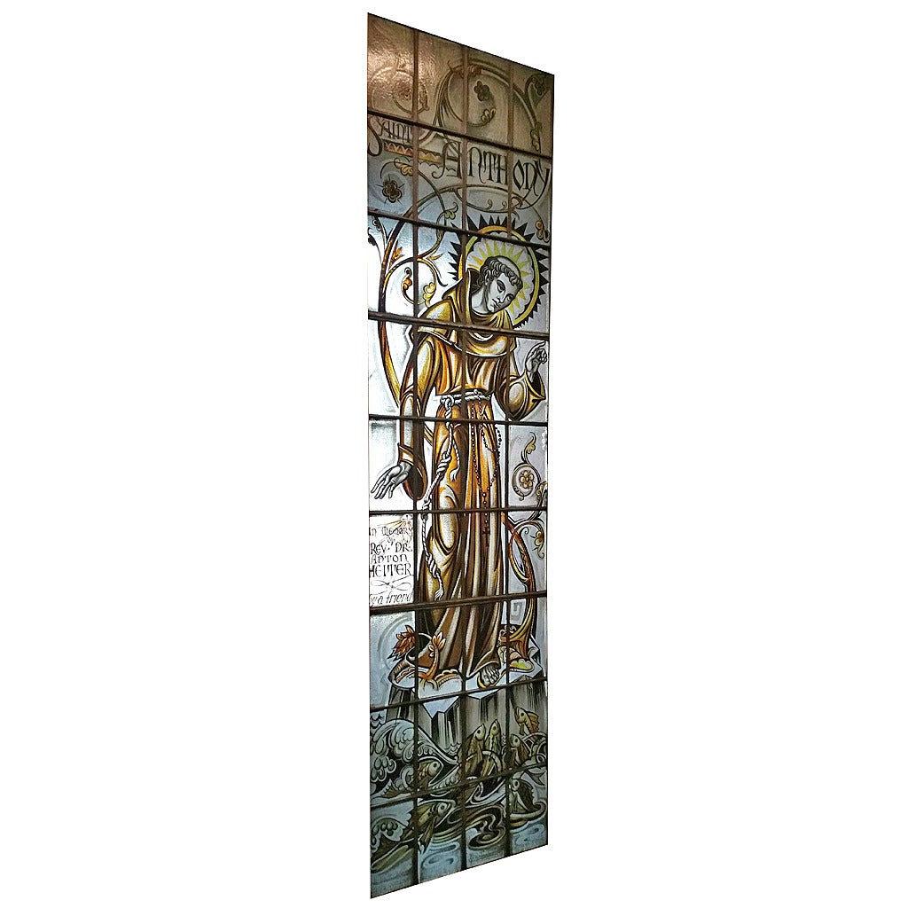 Monumental Stain Glass Window,, Religious,St. Anthony,,Art Deco For ...