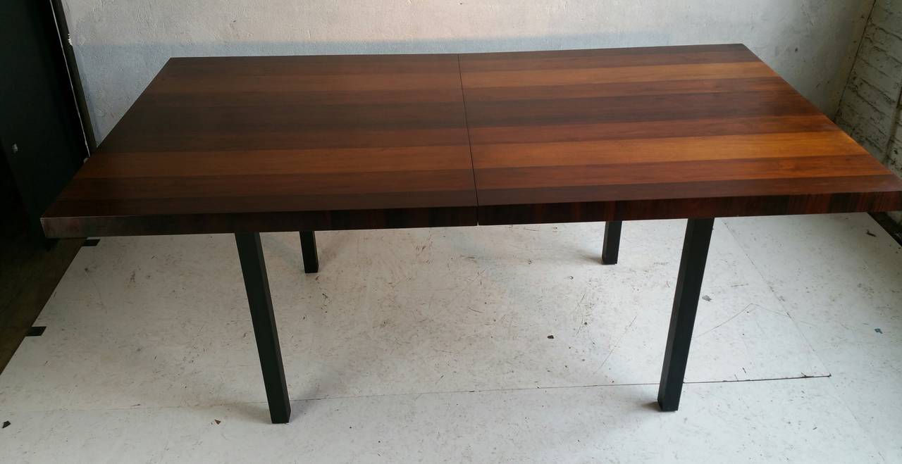 Classic Milo Baughman Dining Table in Rosewood, Teak and Walnut at 1stDibs