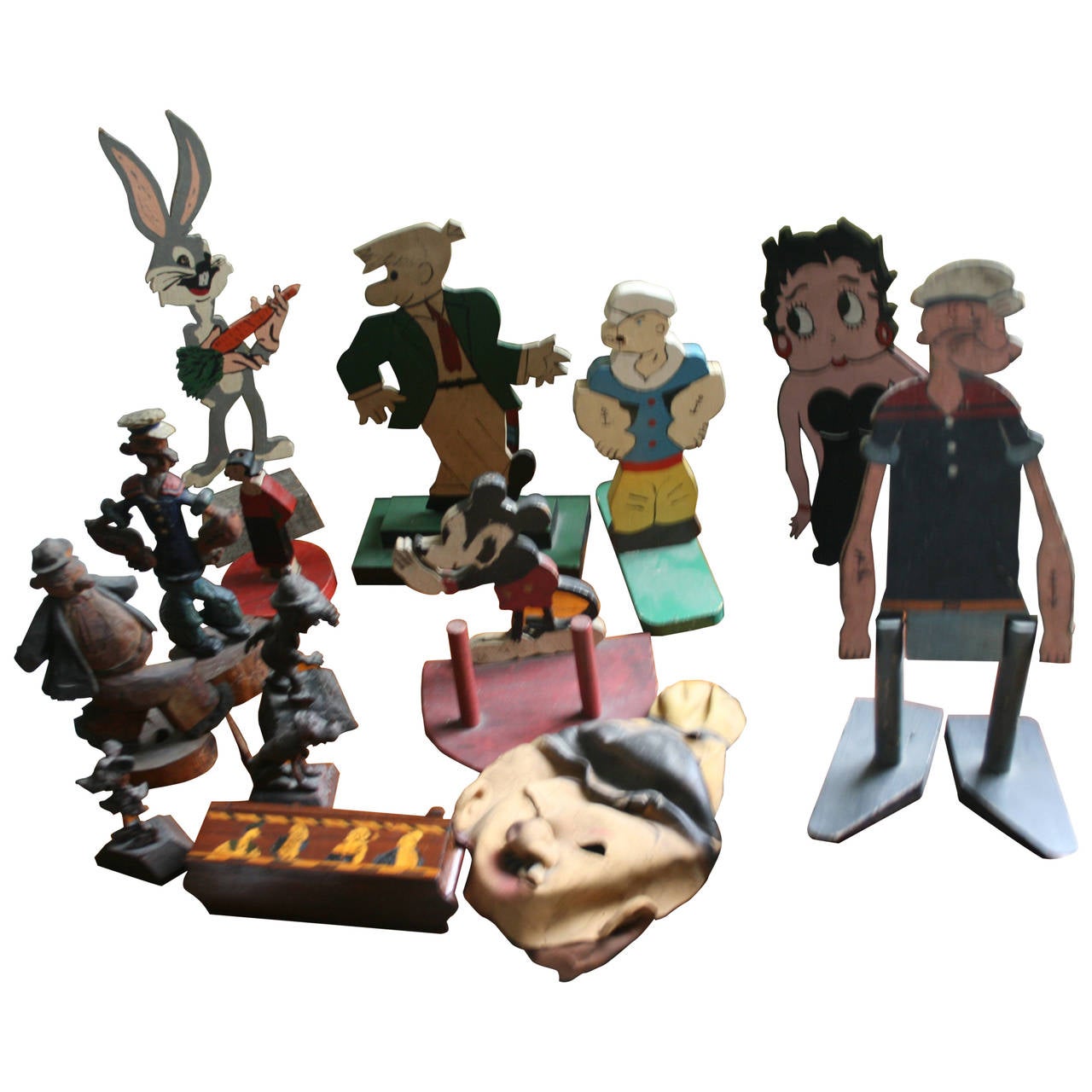 Rare Cartoon Folk Art Collection, over 100 Pieces For Sale at 1stDibs