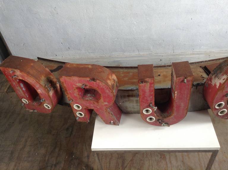 Monumental, Neon "Drugs" Store Sign at 1stDibs