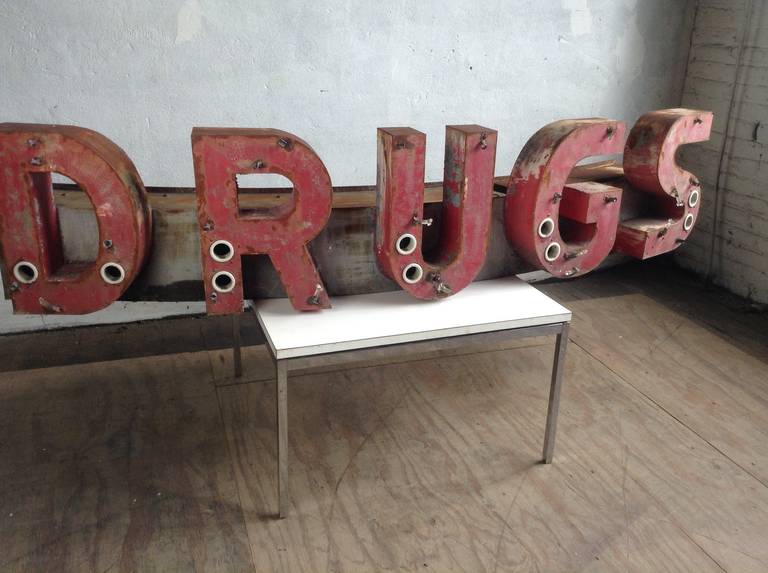 Monumental, Neon "Drugs" Store Sign at 1stDibs