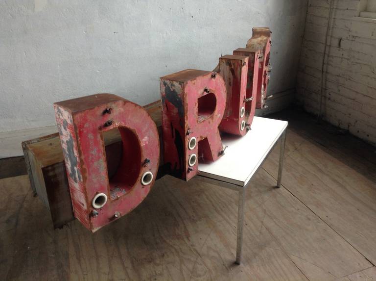Monumental, Neon "Drugs" Store Sign at 1stDibs