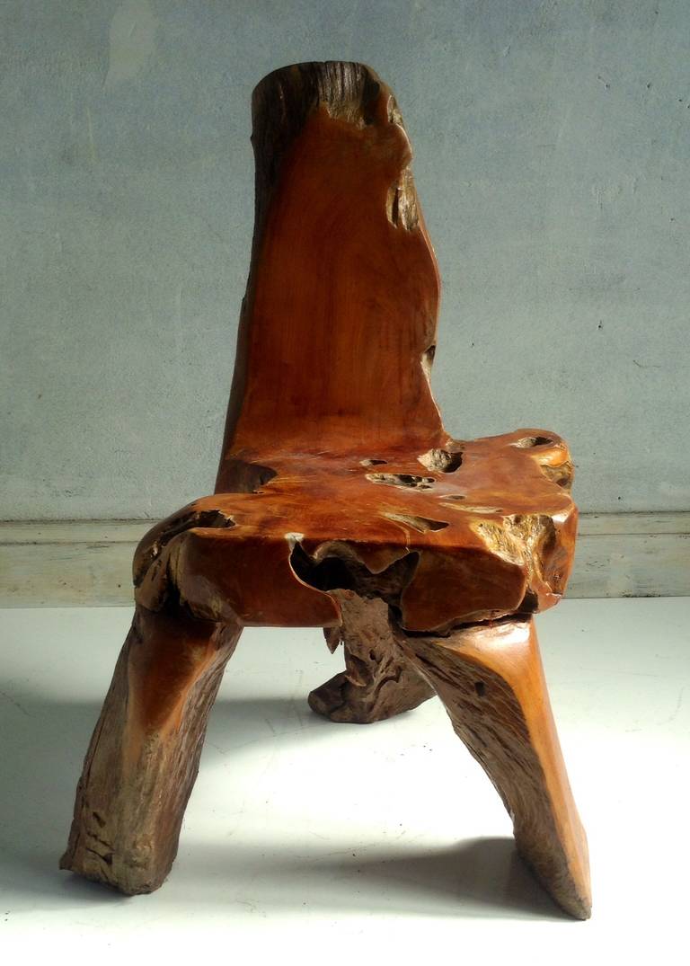 Exceptional Modernist Organic Burl Wood Chair For Sale at 1stDibs ...