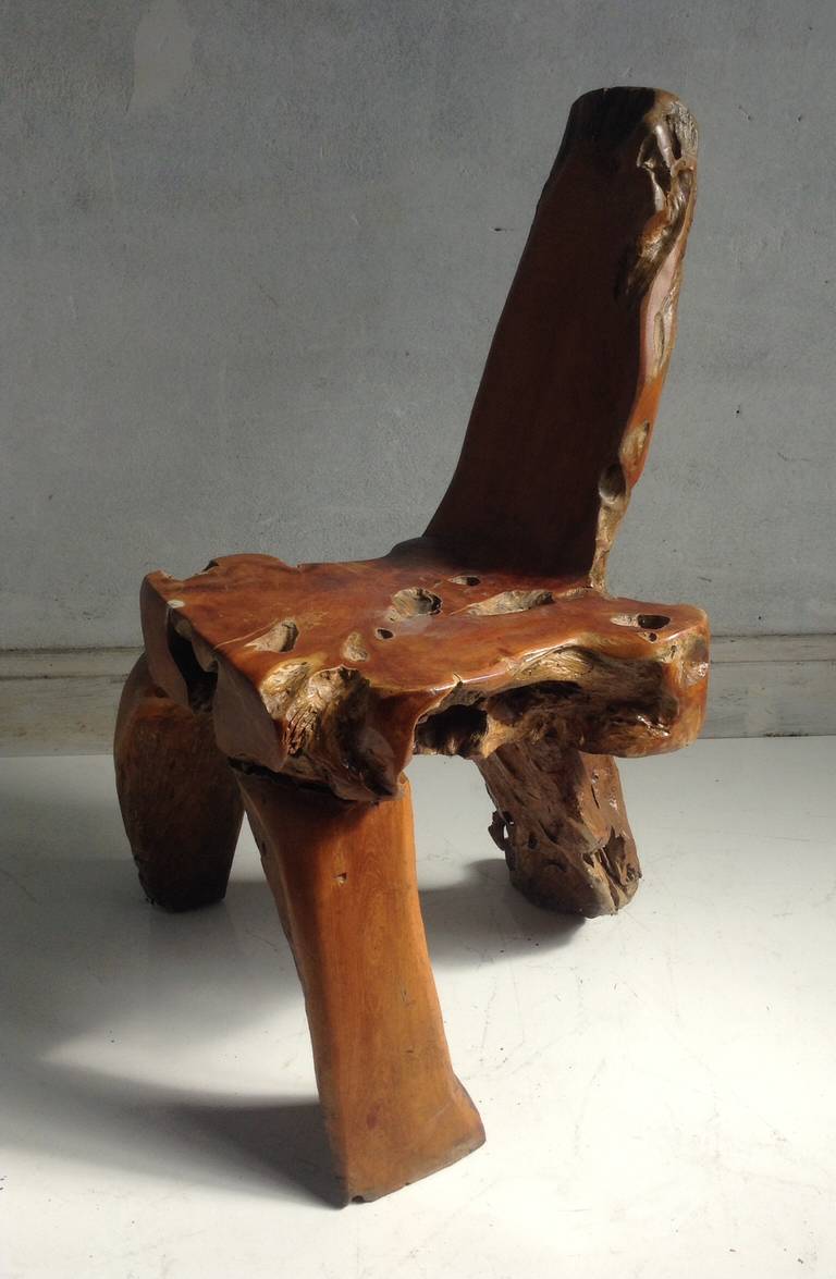 Exceptional Modernist Organic Burl Wood Chair For Sale at 1stDibs ...