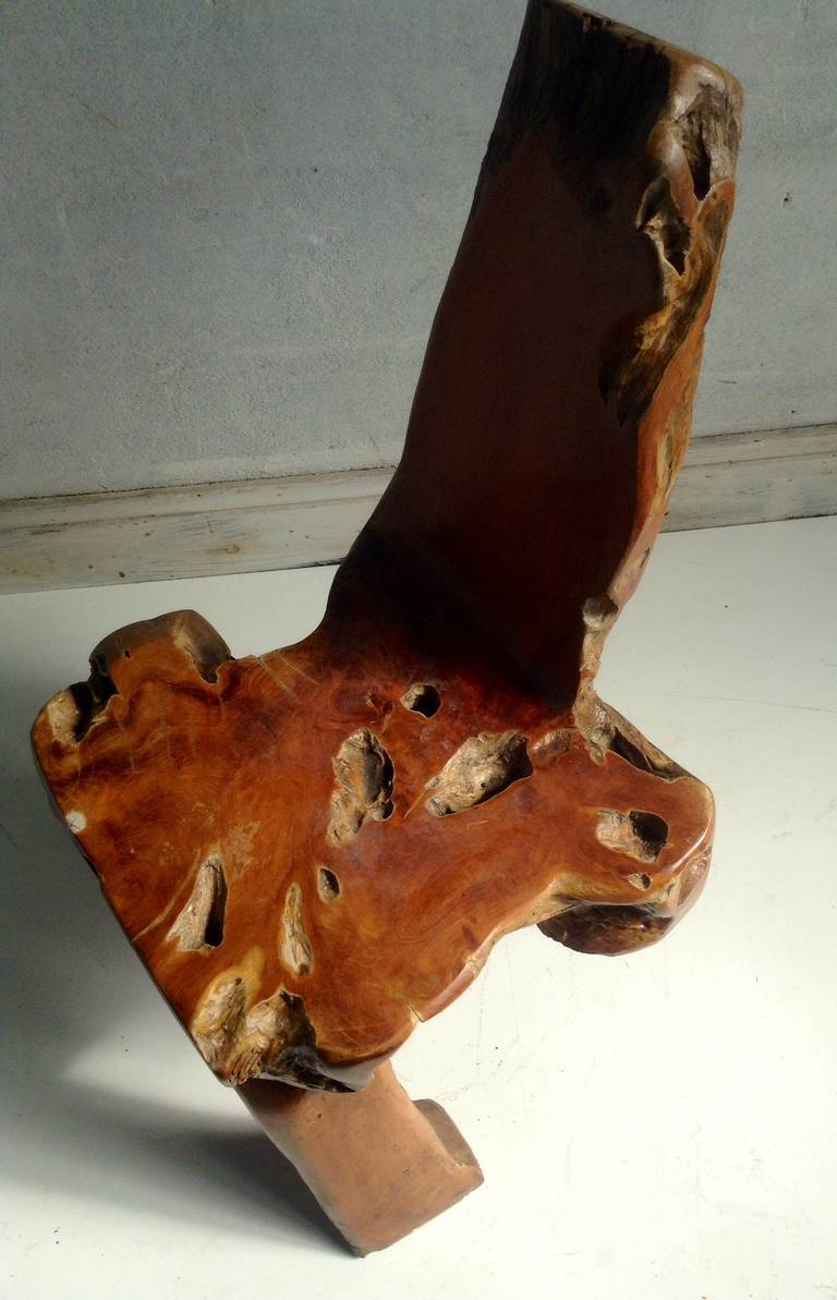 Exceptional Modernist Organic Burl Wood Chair For Sale at 1stDibs ...