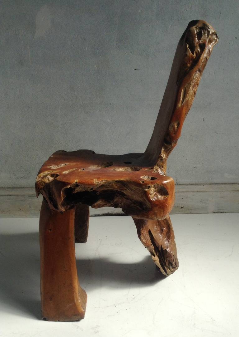 Exceptional Modernist Organic Burl Wood Chair For Sale at 1stDibs ...
