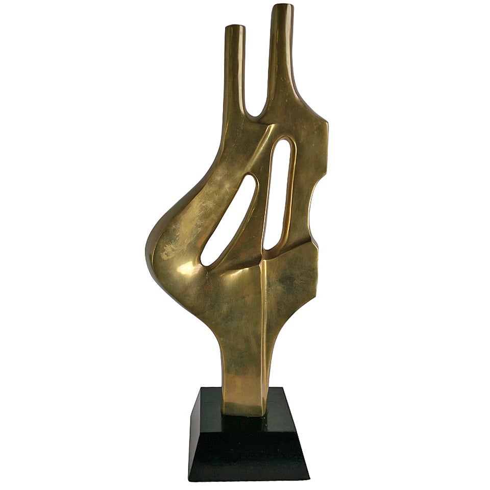Modernist Abstract Brass Table Sculpture at 1stDibs
