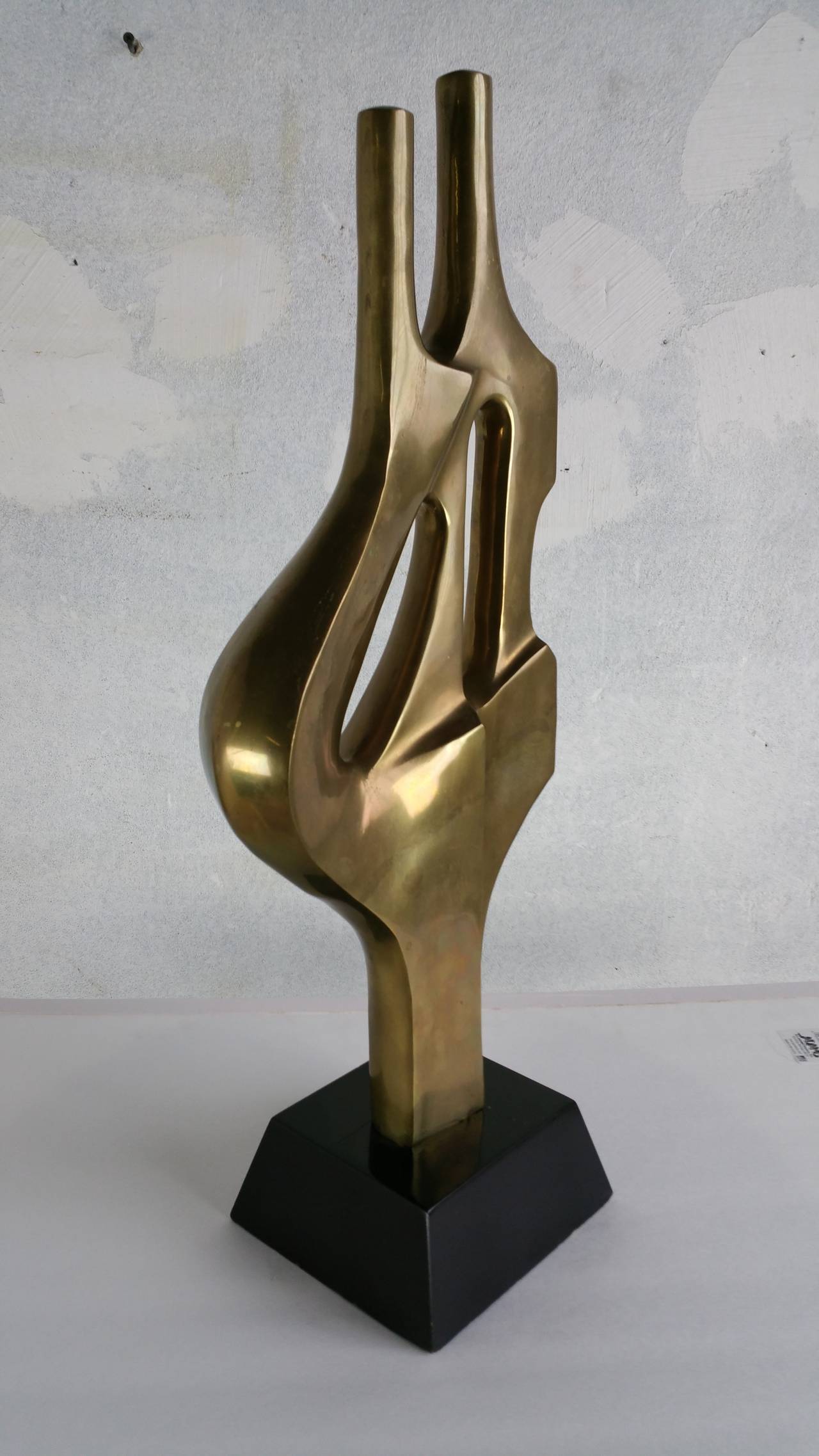 Modernist Abstract Brass Table Sculpture at 1stDibs
