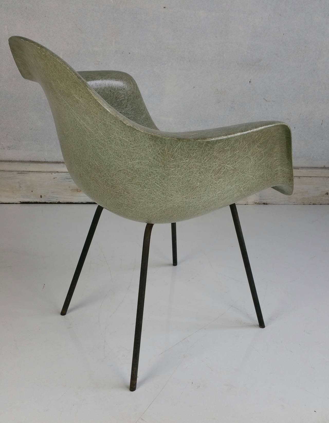 Seafoam Green Charles Eames Armshell Chair, Second Year Production, 'X ...
