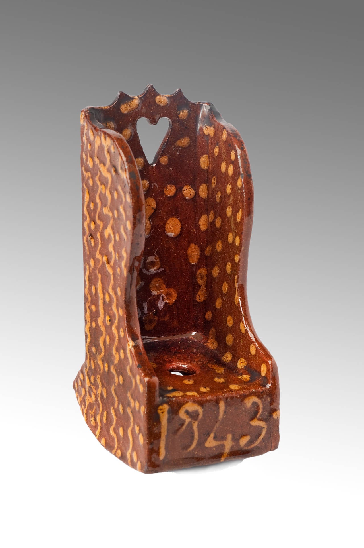 Superb English Slipware Rocking Chair Dated 1843 For Sale at 1stDibs