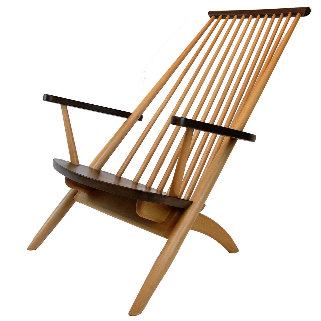 Pair of Stunning Handcrafted Tateishi Shoiji Lounge Chairs in Walnut ...