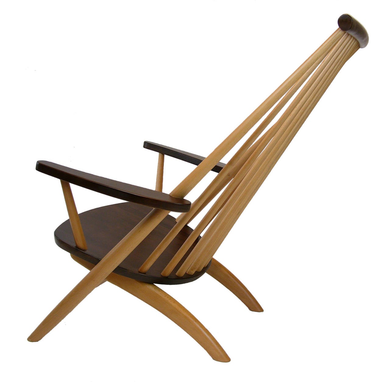 Pair of Stunning Handcrafted Tateishi Shoiji Lounge Chairs in Walnut ...