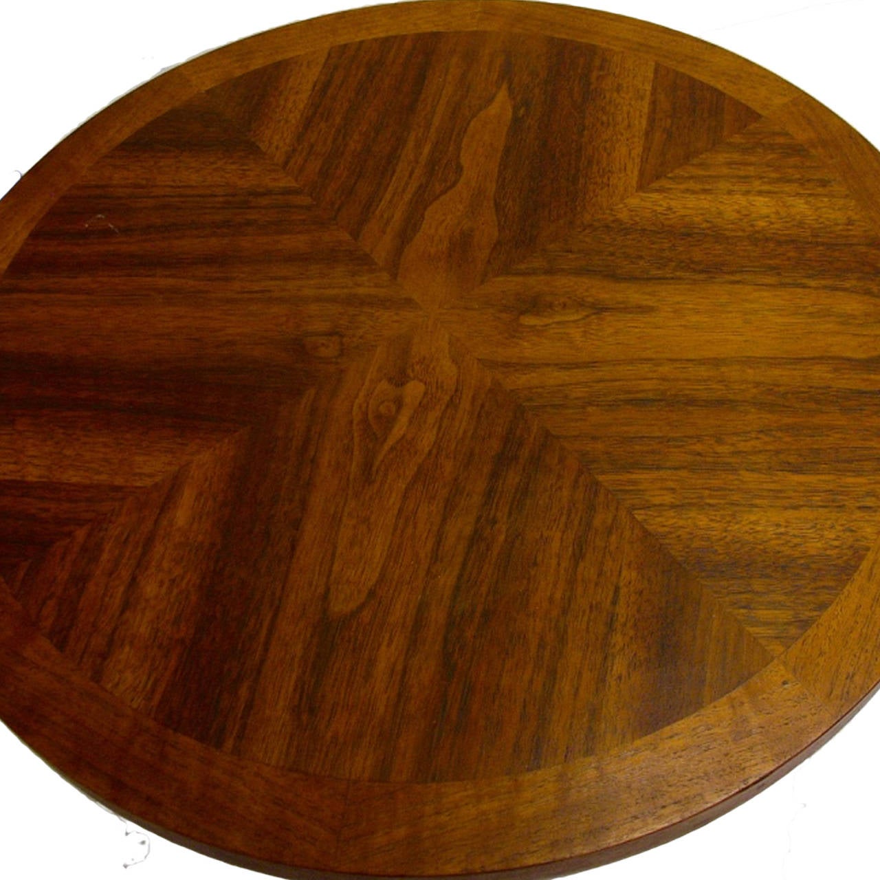 Mid Century Modern Small Circular Walnut Stand or Side Table by Lane at ...