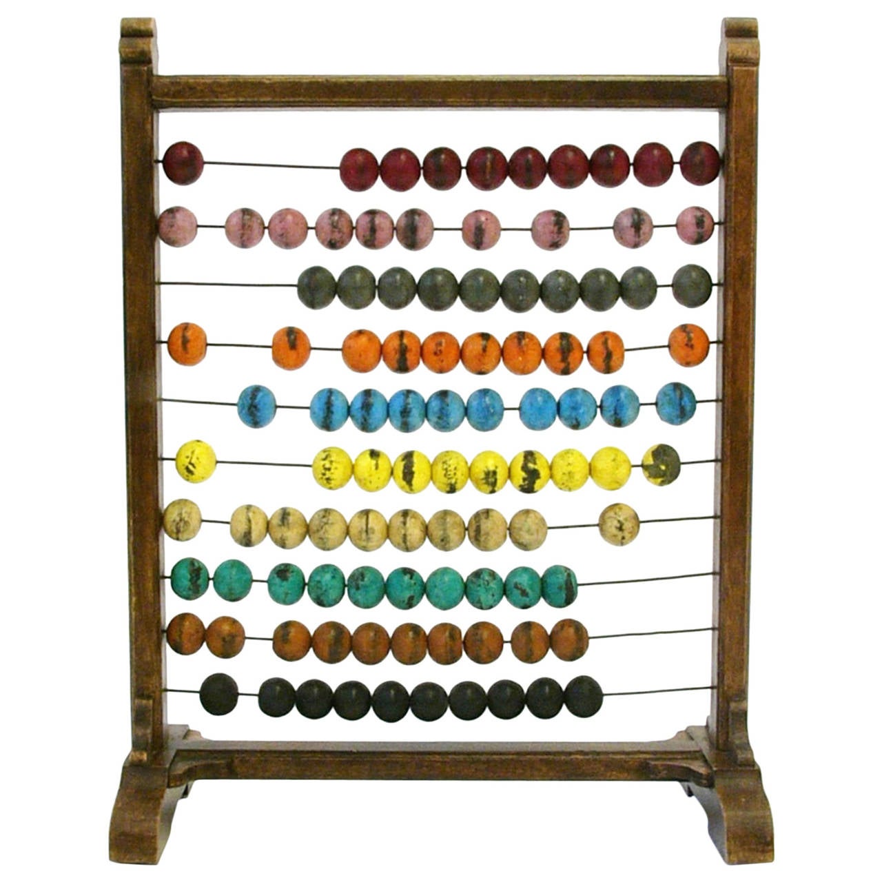 Early American Colorful Primitive Abacus at 1stDibs