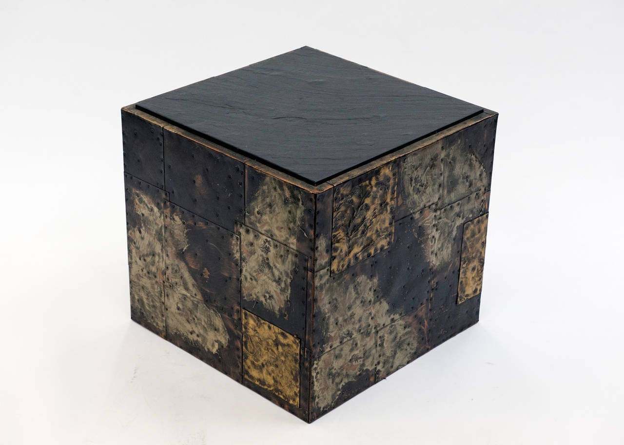 Paul Evans Metal Patchwork Table at 1stDibs