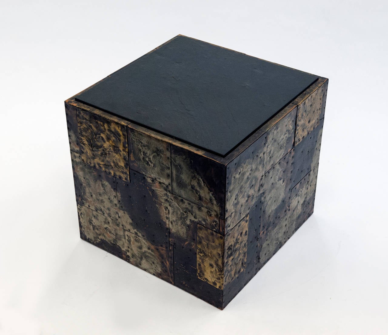 Paul Evans Metal Patchwork Table at 1stDibs