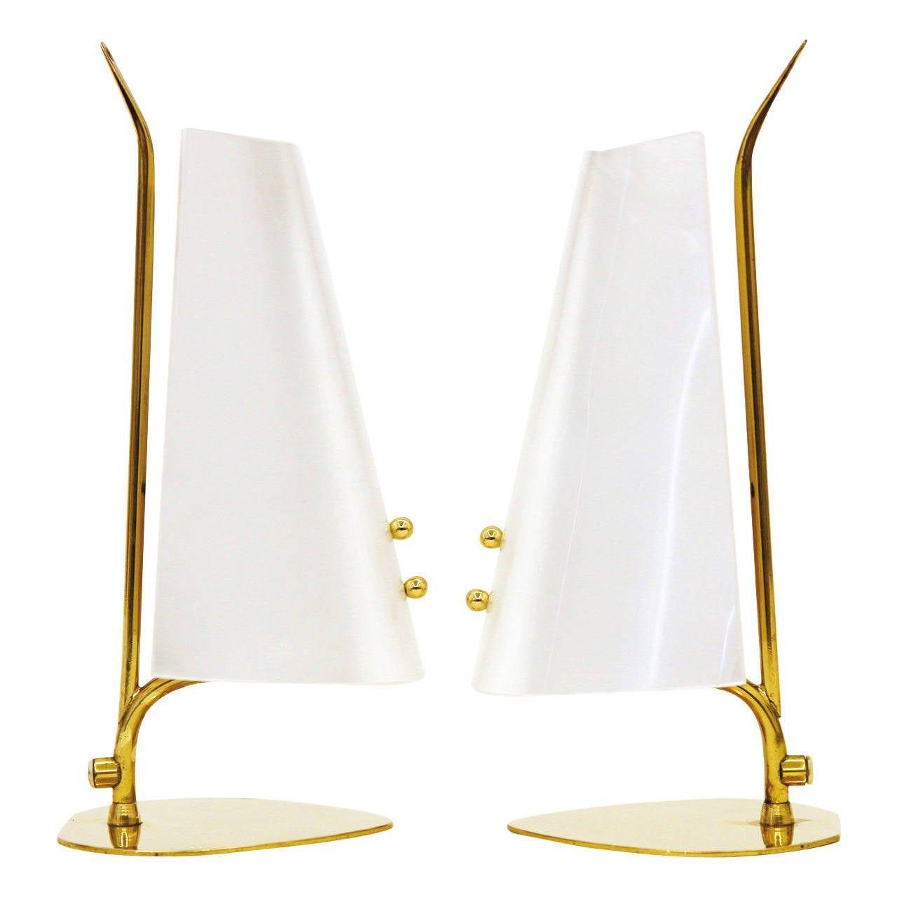 Unique Pair of Brass and Perspex Table Lamps at 1stDibs