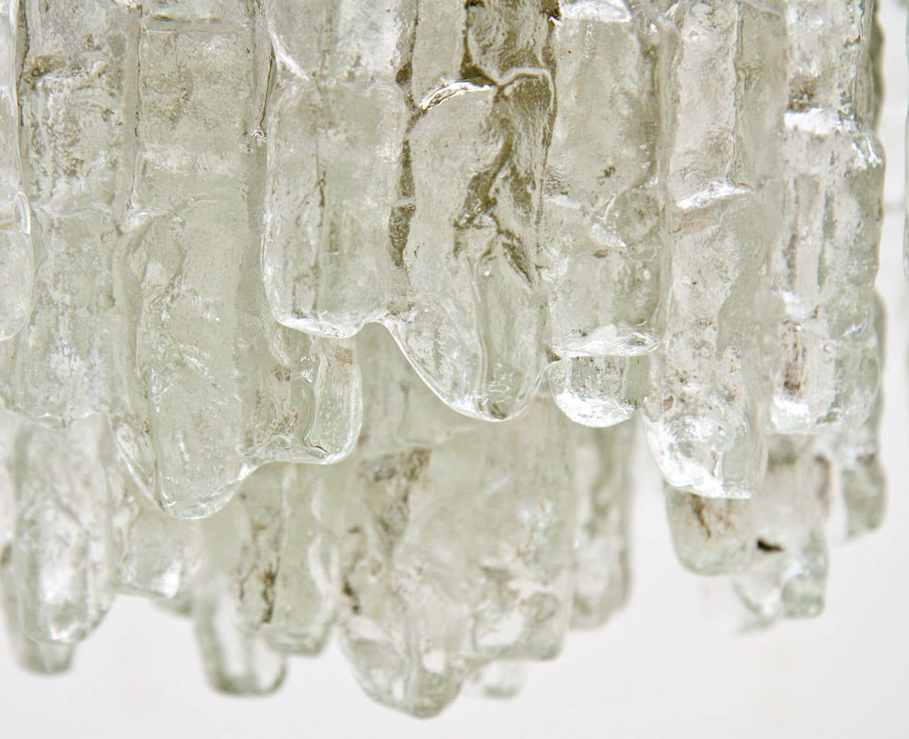 Massive Three-Tiered Kalmar Ice Glass Chandelier For Sale at 1stdibs