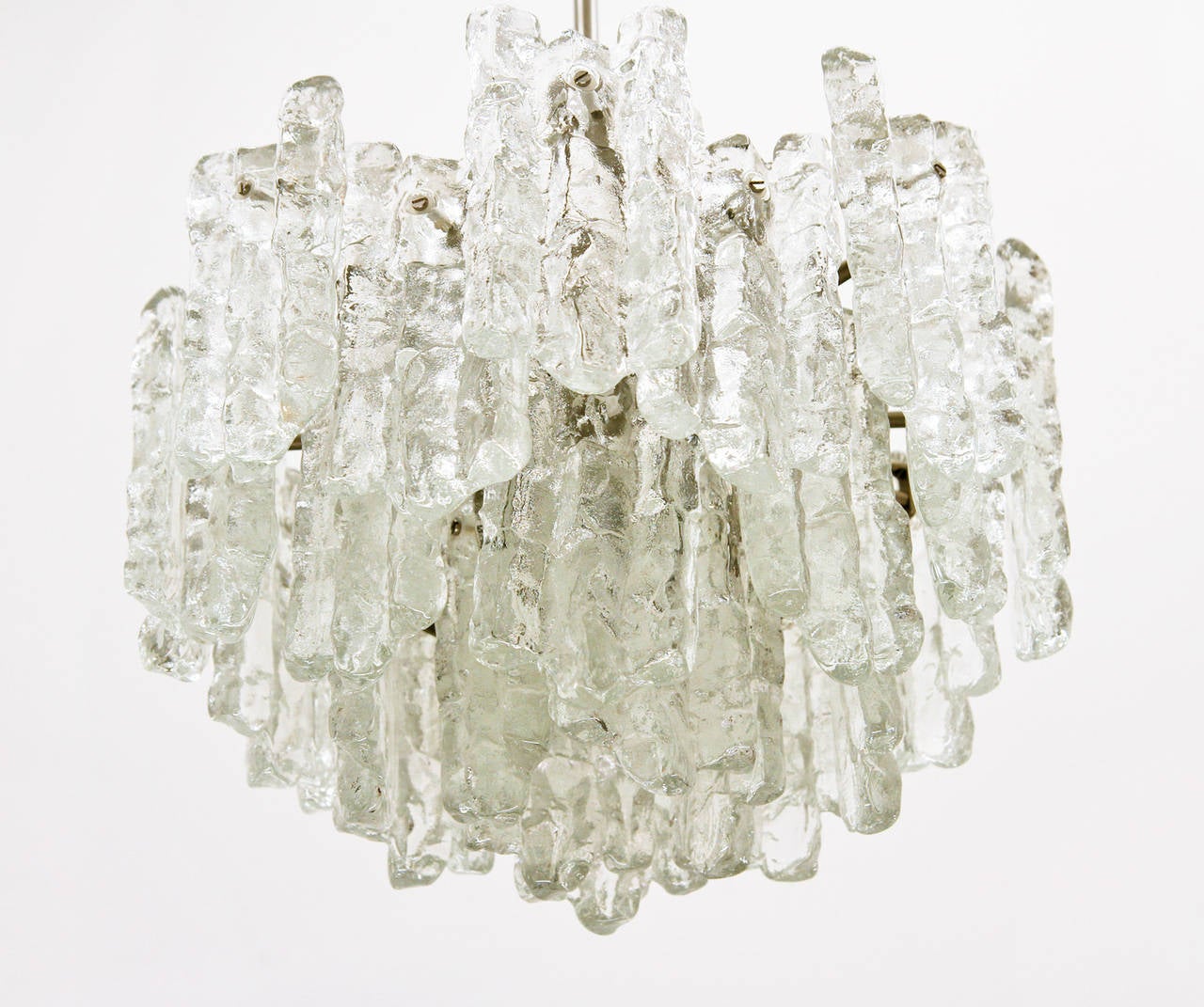 Massive Three-Tiered Kalmar Ice Glass Chandelier For Sale at 1stdibs