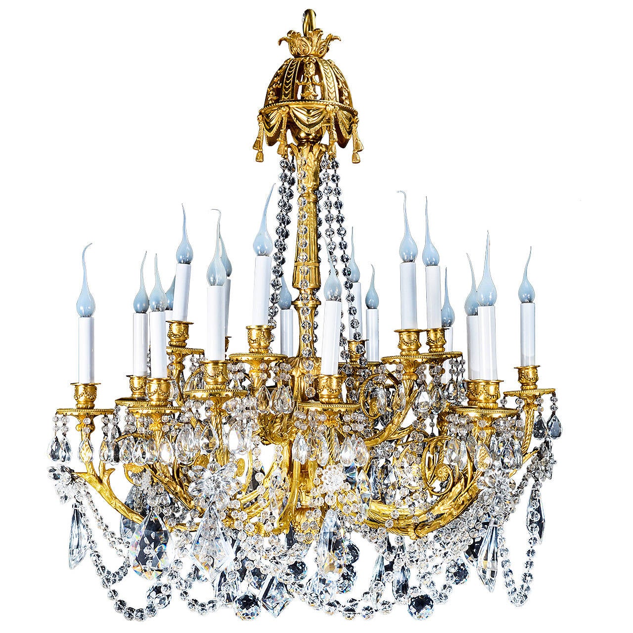 Superb Antique French Louis XVI Style Gilt Bronze and Crystal ...