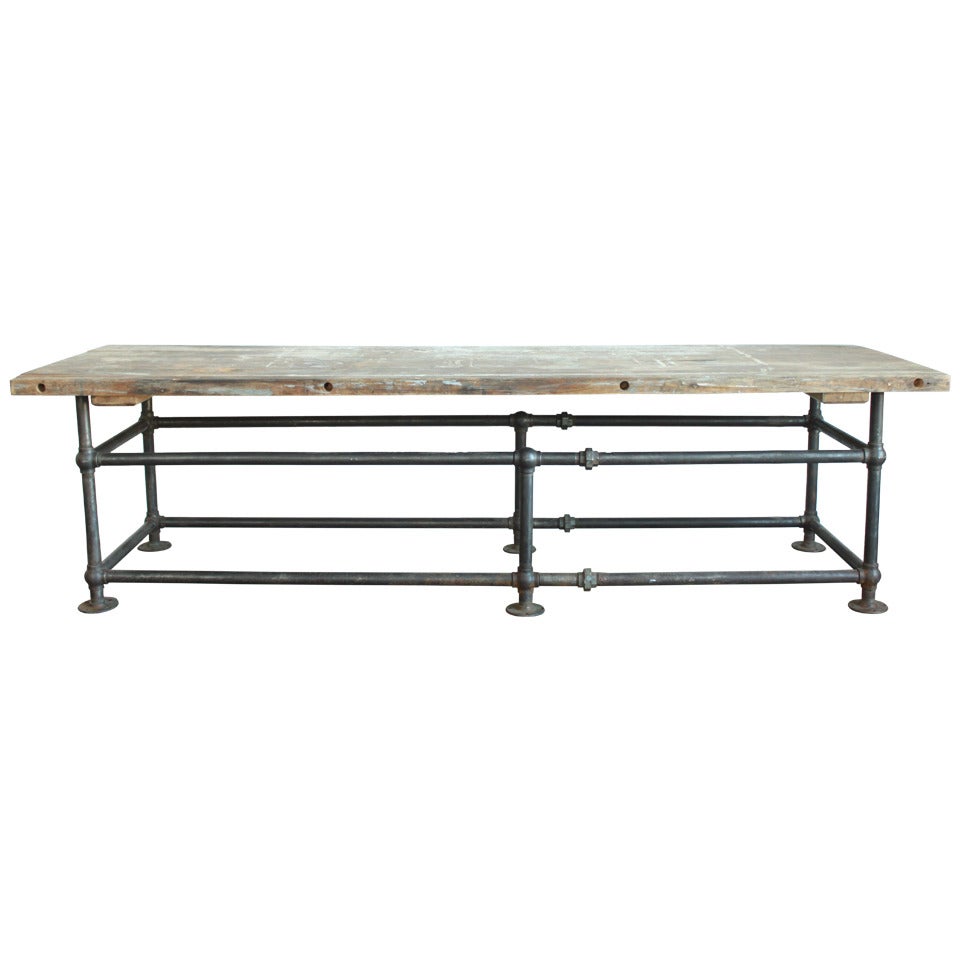 Industrial Work Table at 1stDibs