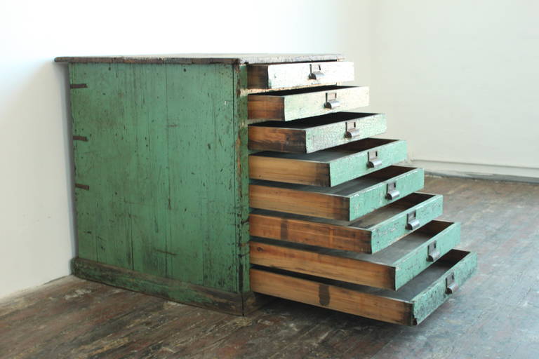 Eight Drawer Green Flat File at 1stDibs