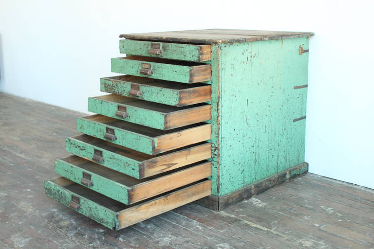 Eight Drawer Green Flat File at 1stDibs
