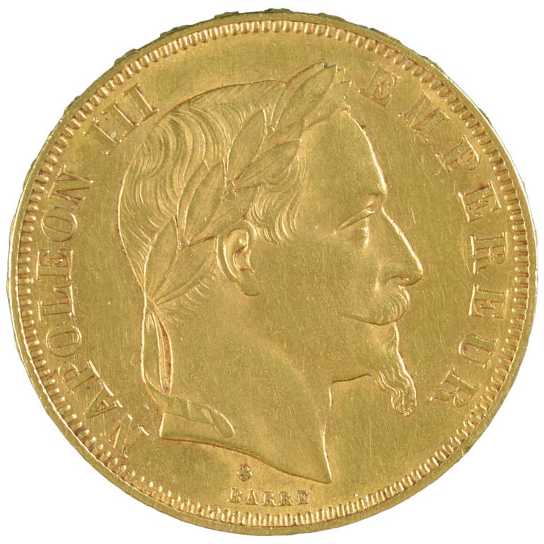 Napoleon III, 50 Francs Gold Coin, 1867 For Sale at 1stDibs