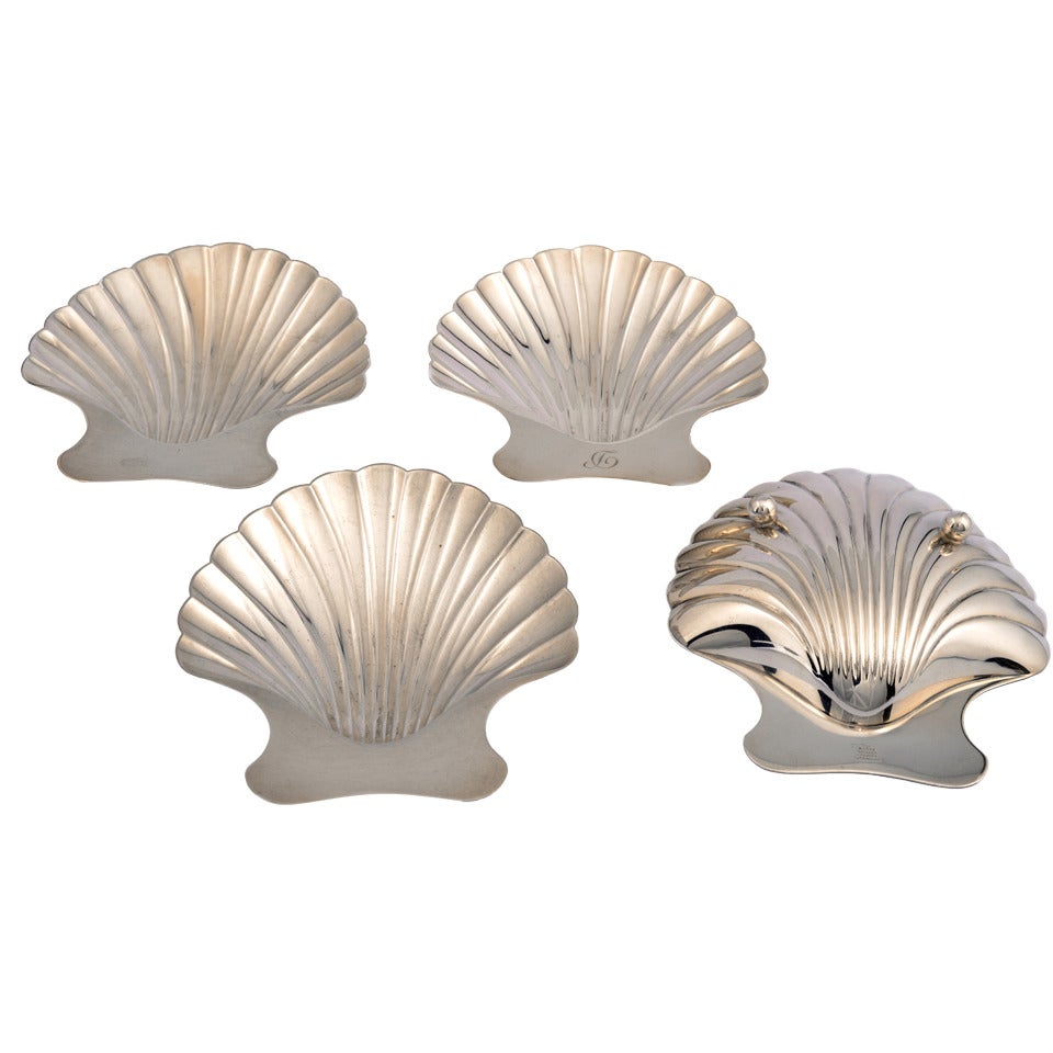 Tiffany and Co, Sterling Silver Butter or Nuts Shell Dishes For Sale at ...