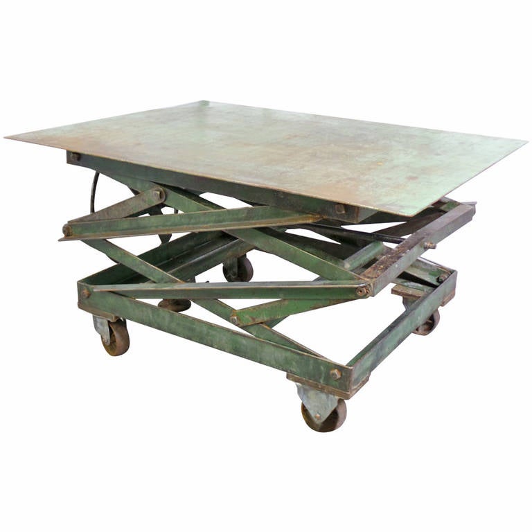 Height Variable Industrial Scissors Table For Sale at 1stDibs