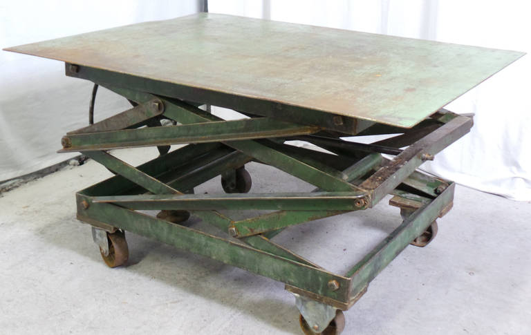 Height Variable Industrial Scissors Table For Sale at 1stDibs